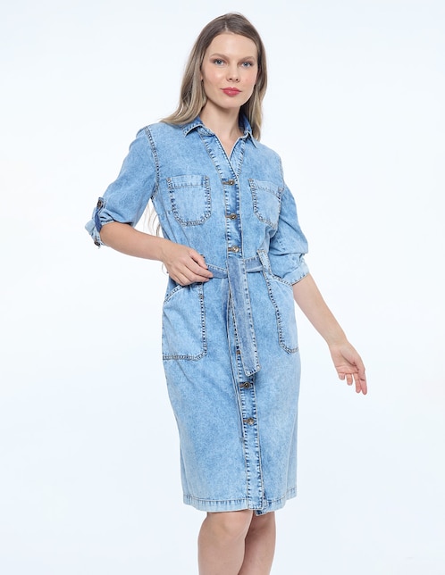 Vestido a la rodilla casual Foley's Elia para mujer 1