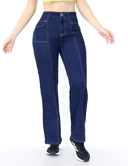 Jeans relaxed wide leg Jeans Lula lu827 corte cintura alta para mujer 1